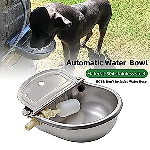 Automatic Cow Drinking Water Bowl,304 Stainless Steel Animal Waterer Bowl for Horse,Goat,Pig,Dog, with 1/2 Float Valve