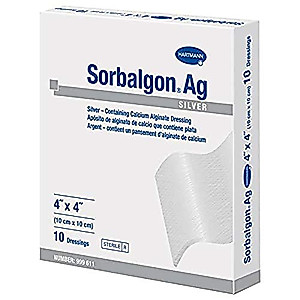 Hartmann Sorbalgon Silver Calcium Alginate Dressing, 4" x 4", Pack of 10