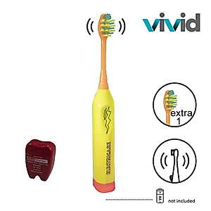 Dental Patient Travel Bag, Zipper Pouch Travel Kit – Includes Toothbrush, PTFE floss – Multicolored (Kids, Pack of 12, Battery Toothbrush)