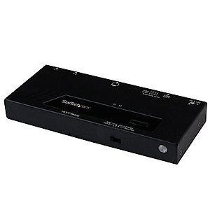 StarTech.com 2 Port HDMI Switch w/ Automatic and Priority Switching - 2 In 1 Out HDMI Selector with Automatic Priority Switching – 1080p, TAA (VS221HDQ)