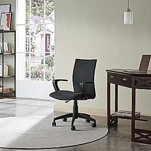 Leick Black Linen Apostrophe Office Chair with Black Caster Base