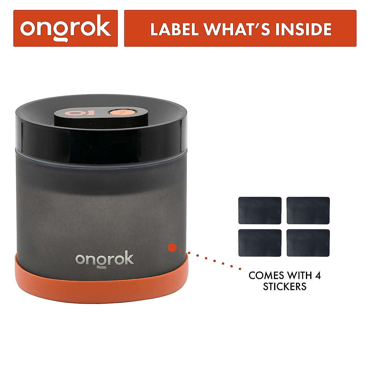 ONGROK Glass Storage Jar (400ml/1oz) with Vacuum Pump Technology, Air Proof Containers to Preserve Smell and Aroma (400ml)
