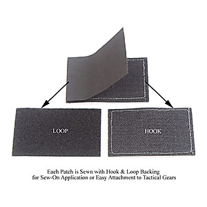 Tactical Patches of USA US American Flag, with Hook and Loop for Backpacks Caps Hats Jackets Pants, Military Army Uniform Emblems, Size 3x2 Inches