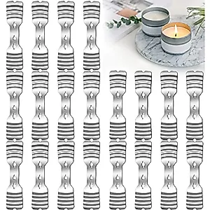 20pcs Metal Candle Wick Holders, Upgraded Candle Wick Centering Devices, Silver Stainless Steel Candle Wick Holder for Candle Making