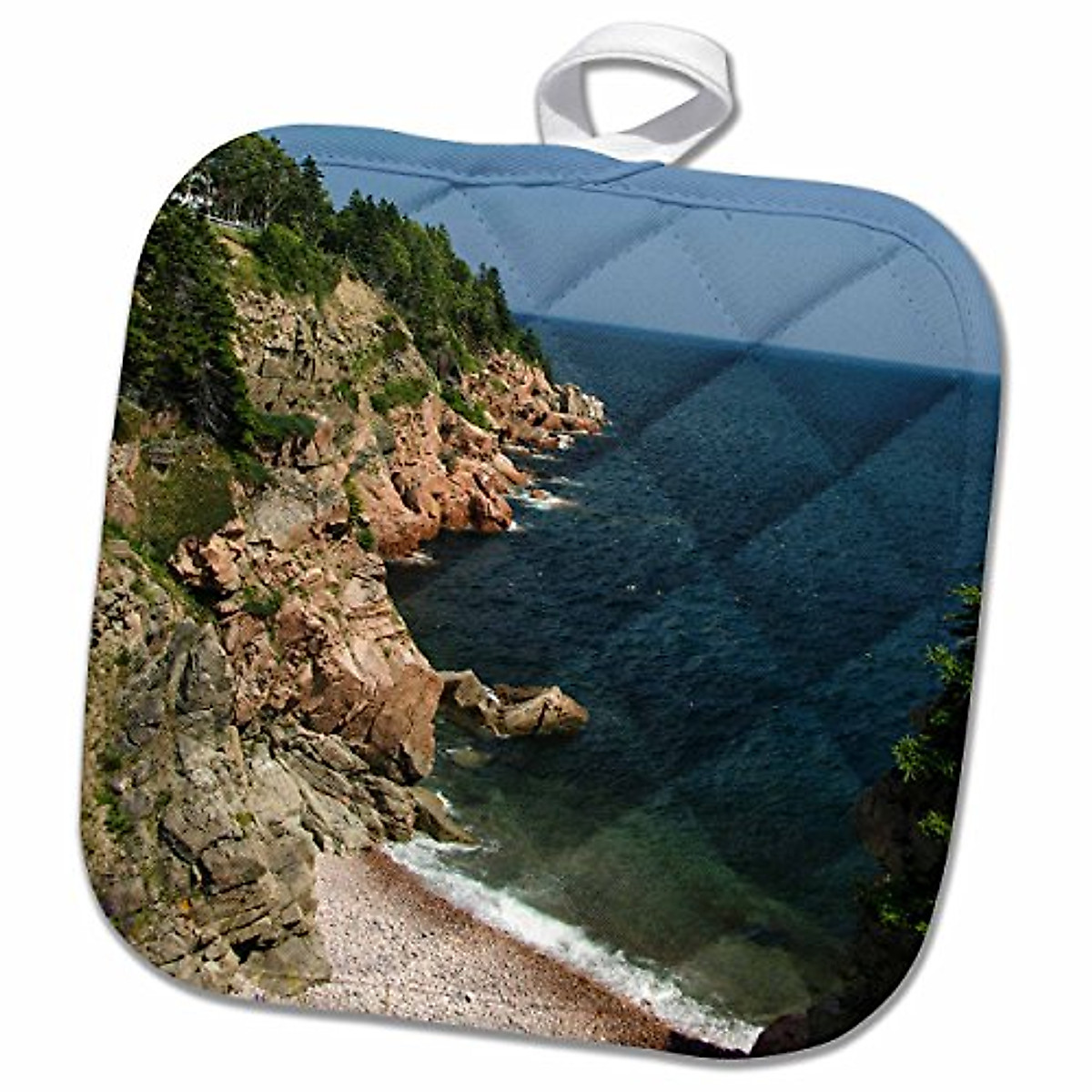 3D Rose Curling Stones-Idaburn Dam-South Island-New Zealand-Au02 Dwa4682-David Wall Pot Holder, 8" x 8"