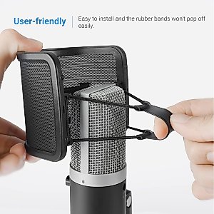FIFINE Gaming PC Microphone with Boom Arm for Computer Bundle, RGB Mic with Mute Button for Streaming Online Chat Gamer Youtuber Set-AmpliGame (A6T+U1)