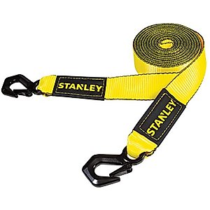 STANLEY S1051 Tow Strap with Tri-Hook (2 in. x 20 ft.) - 9,000 LB Break Strength/for Disabled Recreational Vehicles