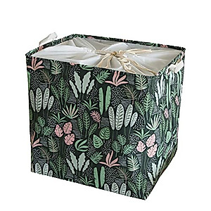 DOITOOL Laundry Baskets, 1pc Cotton and Linen Dirty Laundry Basket Fabric Folding Storage Basket Laundry Basket Household Cloth Basket (100L Green Grass)