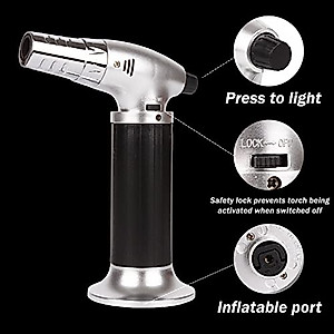 Old Fashioned Cocktail Smoker Kit with Torch and Wooden Storage Box - 10 Pcs Infuser Set with 4 Flavours of Wooden Smoker Chips for Whiskey and Bourbon Drinks - Great Gift for Classic Men (NO BUTANE)