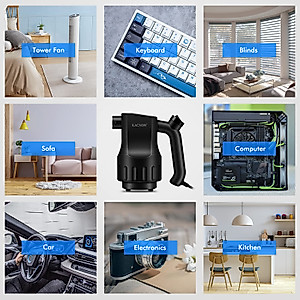 KACNON Compressed Air, Super Power Electric Air Duster, Multi-Use Dust Blower Computer Duster, Canned Air Replaces for Cleaning Dust Hairs Crumbs Scraps for Computer Laptop Keyboard Electronics