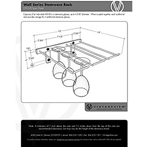 VintageView Wall Series-Stemware Wall Mounted Wine Glass Rack (Chrome Plated) Stylish Modern Wine Storage with Label Forward Design