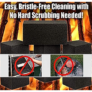 Commercial Grade, Heavy Duty Grill Cleaning Brick Bulk 4 Pack. Pumice Stone Cleaner Tool Cleans and Sanitizes Restaurant Flat Top Grills or Griddles Effectively Without Harsh Chemicals or Abrasives