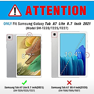 KENOBEE Case for Samsung Galaxy Tab A7 Lite 8.7" 2021 (SM-T220/T225), 360 Multi-Functional Handle-Kickstand Shockproof Cover Built-in Screen Protector & Shoulder Strap & Stylus Holder, Rainbow Blue