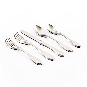 Knork Original Collection Cutlery Utensils 18/10 Stainless Steel Flatware Set, 20 Piece, Matte Silver