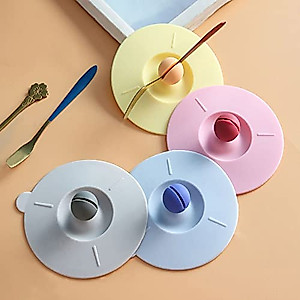 Yiser Cute Antidust Silicone Glass Cup Cover Coffee Mug Suction Seal Lid Cap Food Grade Silicone Cup Lids Silicone Cover Lids Food Grade Silicone Leakproof Sealed Cover Camp Mugs (Grey, One Size)