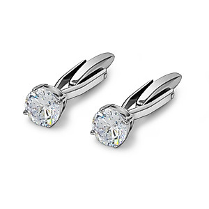 Mr.Van Swarovski White Crystal Cufflinks Glimmering Diamond Color Cuff Links Set for Wedding Party