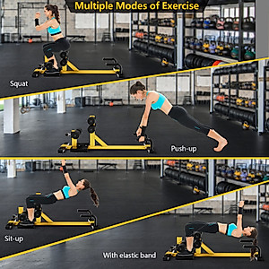 Goplus 3-in-1 Multifunctional Squat Machine Deep Sissy Squat & Leg Exercise Squat for Home Gym Fitness Equipment