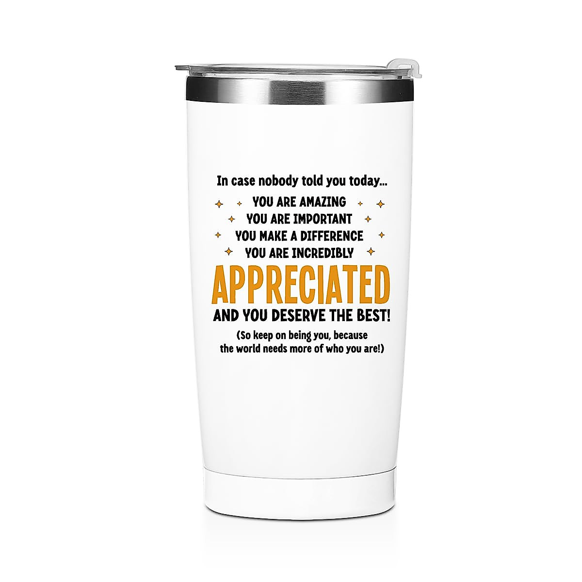Employee Appreciation Gifts Tumbler Inspirational Gifts Water Bottle Double Wall Travel Coffee Mug Encouragement Stainless Steel Vacuum Insulated Thermal Cup for Women Colleague Birthday Christmas