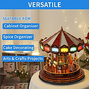 TamBee 6 inch Lazy Susan Turntable Organizer White Acrylic for Spice Rack Table Cake Kitchen Pantry Decorating