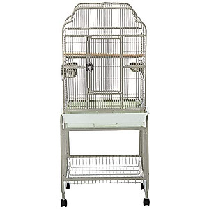 A&E Cage 782217 Platinum Open Victorian Top with Plastic Base Bird Cage, 22" x 17"