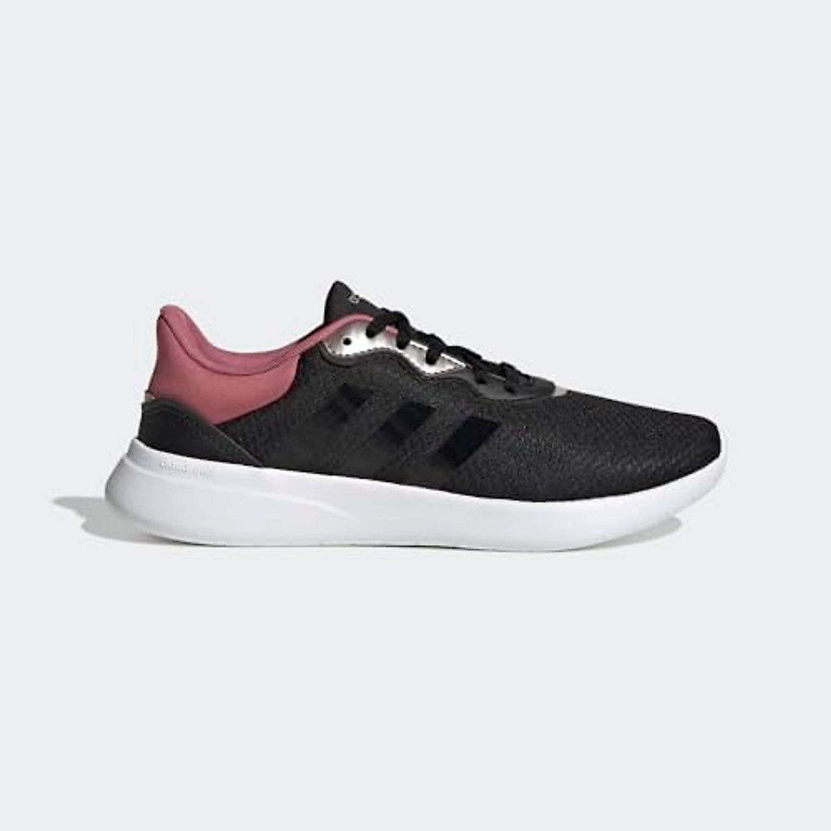 adidas Women's QT Racer 3.0 Sneaker, Black/Black/Pink Strata, 9