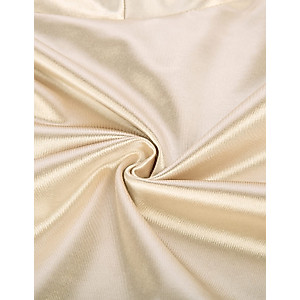 Women's Long Sleeve Cropped Cardigan Silky Satin Shrug Tops Elegant Bolero Jackets for Dresses Champagne XXL