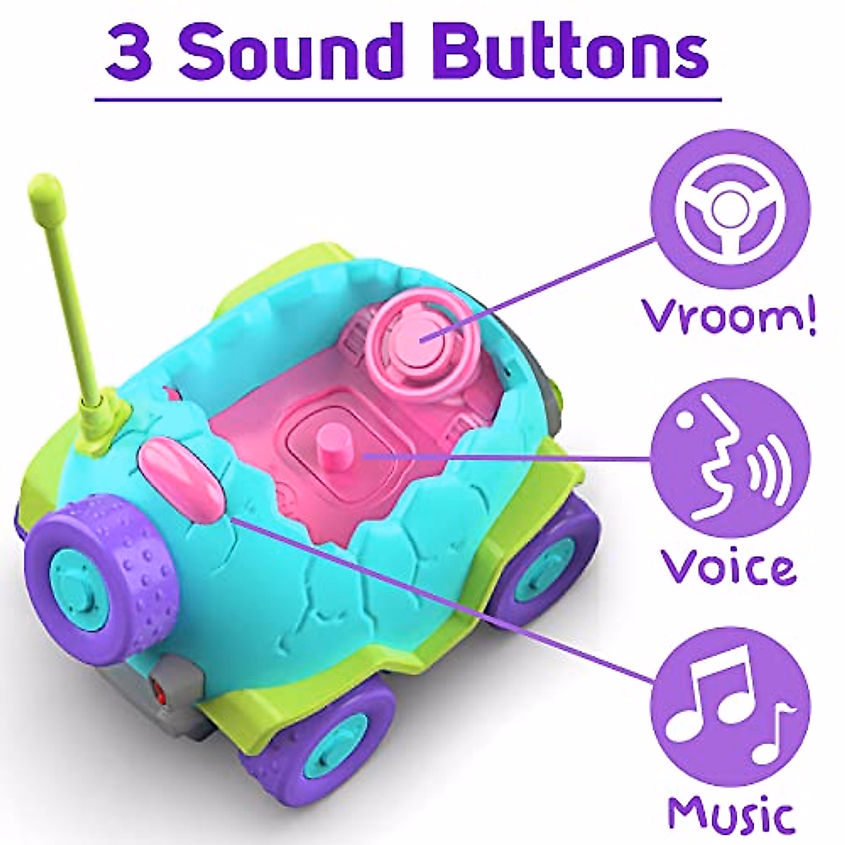 MindSprout Dino Chasers Set of 2 Remote Control Car for Toddler, Kids Toys Age 2 3 4 5, Boys & Girls Birthday Gift, Dinosaur Toy 2-4, LED Lights & Music