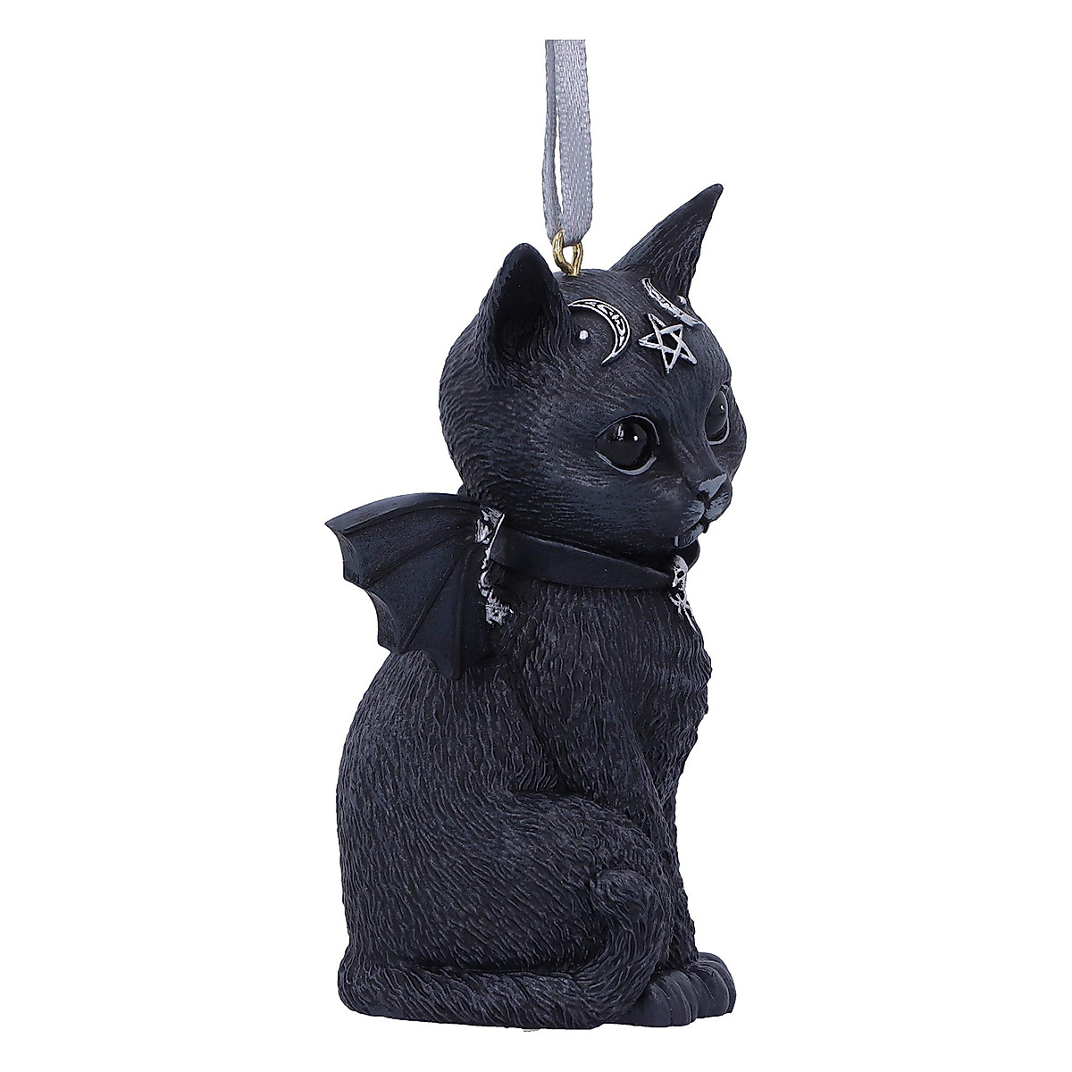 Nemesis Now Cult Cuties Malpuss Hanging Ornament 9.2cm, Resin, Black, Malpuss Winged Occult Cat Hanging Ornament, Bat Cat, Cast in The Finest Resin, Carefully Hand-Painted