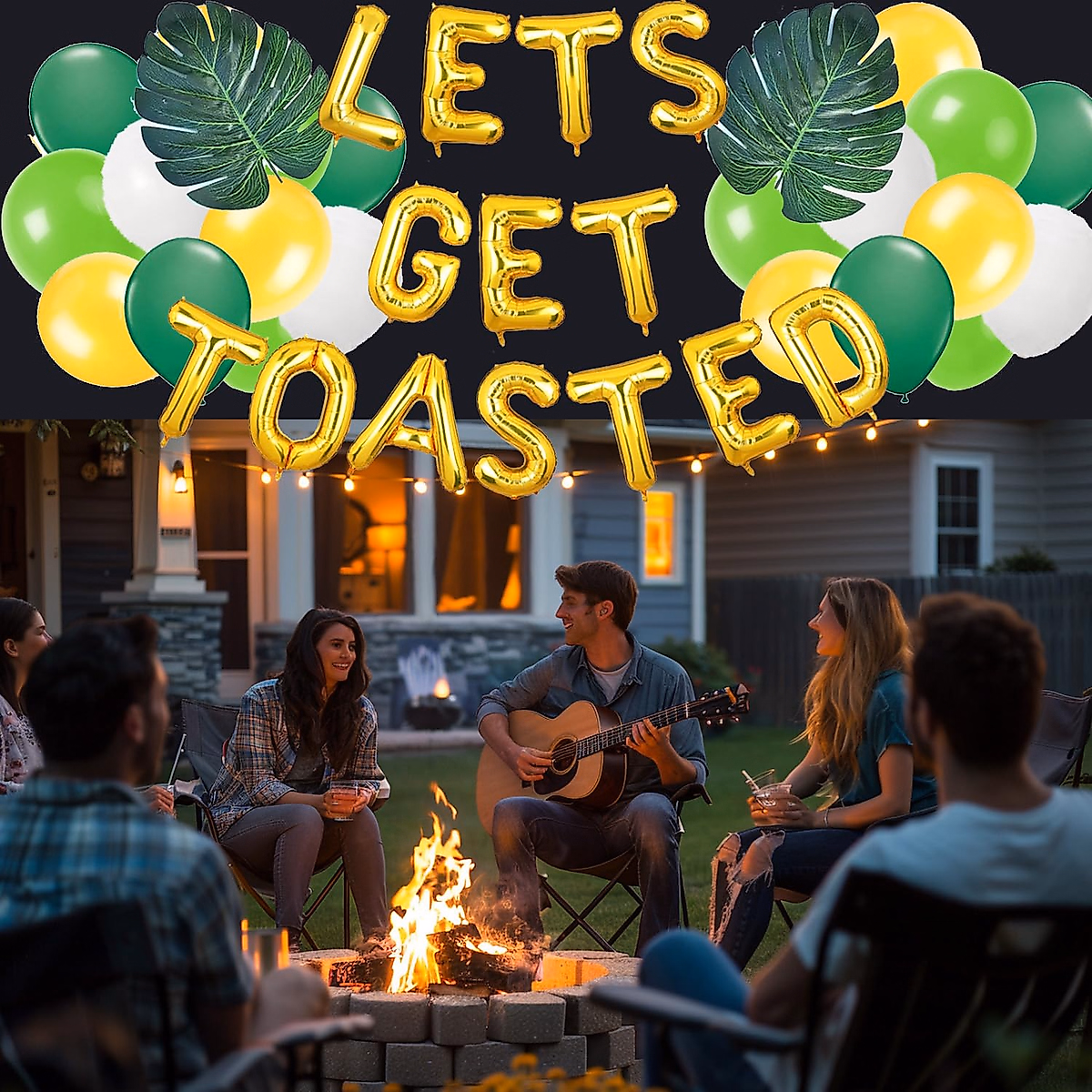 Let’s Get Toasted Balloons Banner, Camping Themed Birthday Baby Shower Bachelorette Decorations, Happy Camper Wild In The Woods Weekend In The Woods Cabin Glamping Mountain Lake Hiking Woodland Campfire Adventure Welcome To Campsite Party Decorations