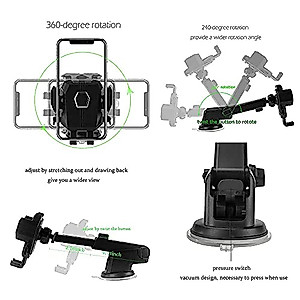 LYCARESUN Bling Car Phone Mount Holder, Shiny Crystal Rhinestone Phone Stand for Women and Girls, Car Accessories for Windshield Dashboard,Compatible with iPhone and Most Cellphones