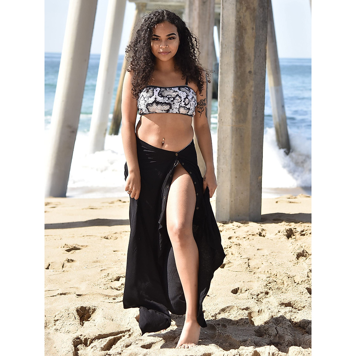 Zalamoon Luxury Infinity Shawl Infinite Ways to Wear Wrap Poncho Cape Scarf (Black)