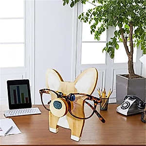 SUMDUINO Creative Animal Glasses Holder for Kids Cute Handmade Wood Carved Animal Eyeglass Holder Display Stand, Christmas New Year Gift Home Office Desktop Decor