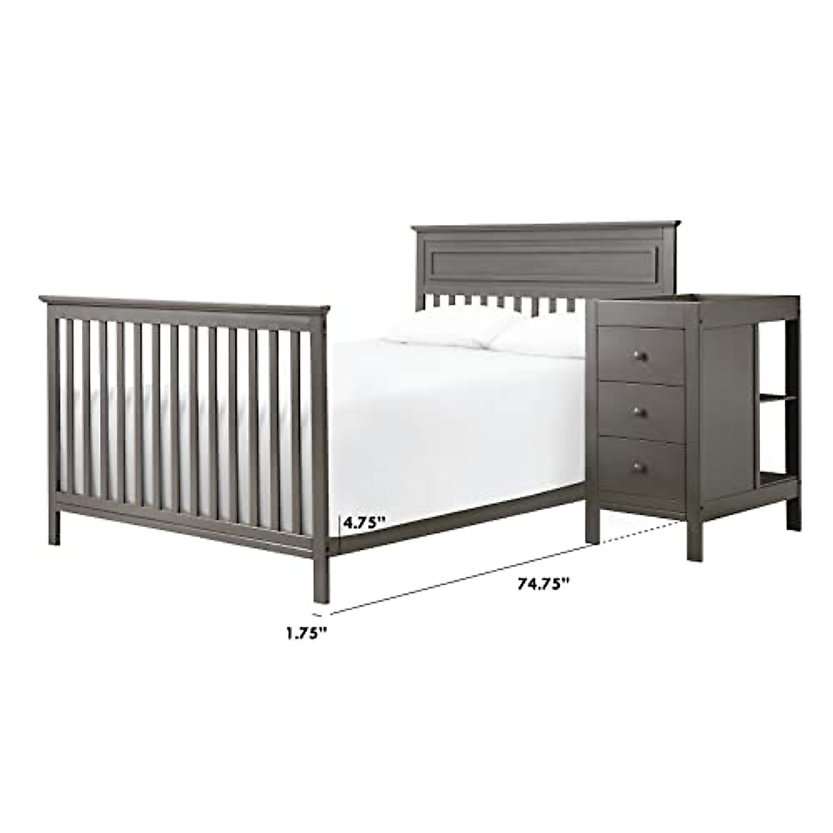 DaVinci Full-Size Bed Conversion Kit (M4399) in Slate