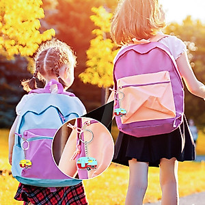 Hicarer Camper Keychain Camper Accessories for Travel Trailers Retro Camping RV Keychain Set for Travel (4 Pieces)