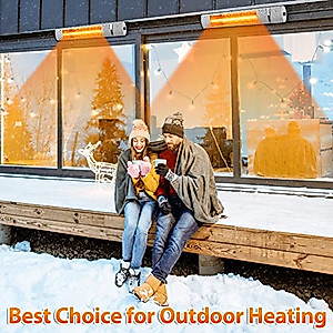 Electric Patio Heater, 1500W Outdoor Heater with 3 Power Settings, Remote Control, Outdoor/Indoor Wall-Mounted Infrared Heater with Fast Heating and Overheat Protection for Large Room, Garage