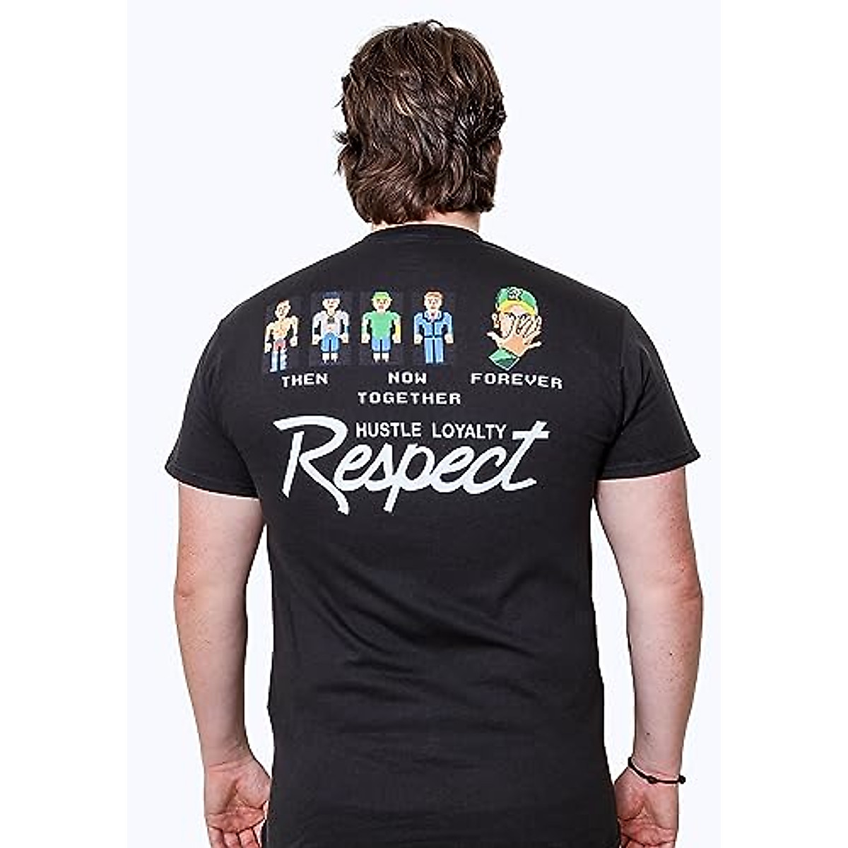 WWE John Cena Then Now Forever 8 Bit Adult T-Shirt(MD, Black)