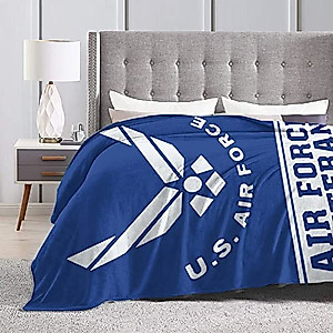 U.S. Air Force Veteran Throw Blanket Warm Ultra-Soft Micro Fleece Blanket for Bed Couch Living Room Decoration