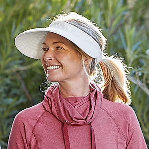 Coolibar UPF 50+ Women's Bel Aire Zip-Off Sun Visor - Sun Protective (One Size- White)
