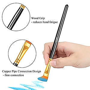 20 Pcs Paint Brushes, Paint Brush Set, Paint Brushes for Acrylic Painting, Watercolor Brushes, Acrylic Paint Brushes for Acrylic Oil Watercolor, Miniature Detailing, and Rock Painting