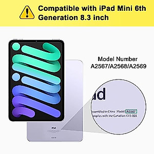 ZtotopCases iPad Mini 6 Case (8.3 Inch) 2021 with Pencil Holder, Transparent Clear Back Shell, Slim Lightweight TPU Trifold Stand Cover Auto Sleep/Wake for iPad Mini 6th Generation 8.3'', Black