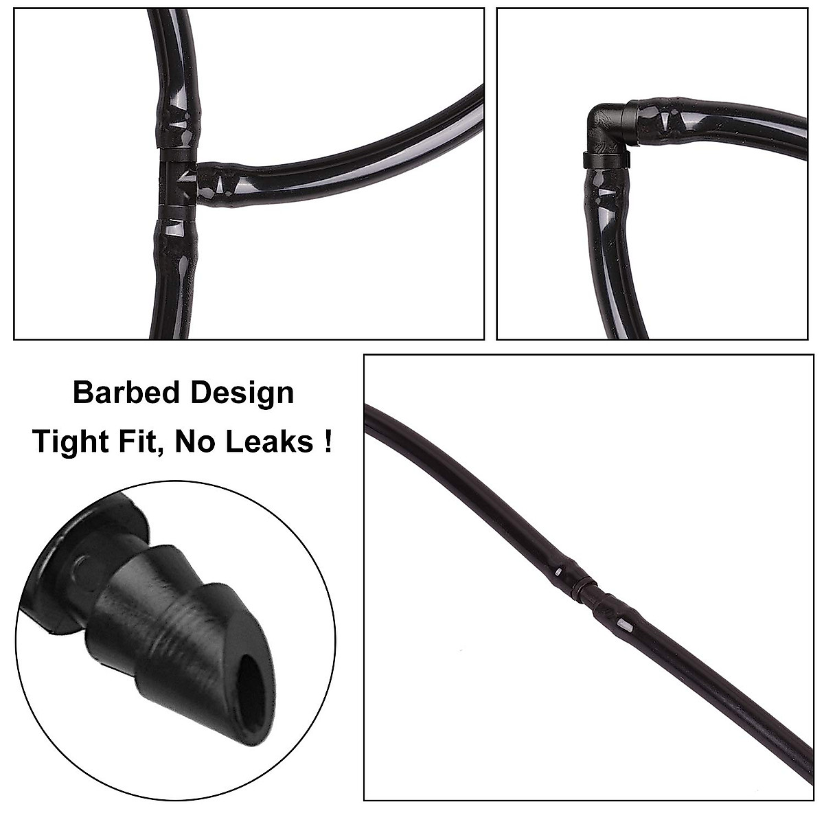 Arfun 80 Pack Drip Irrigation 1/4” Barbed Coupling Fittings, Barbed Connectors Fits Universal 1/4-Inch Drip Tubing, Irrigation Coupler for Drip or Sprinkler System