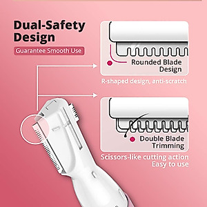 NANNY HIDDEN Eyebrow Razor, Electric Eyebrow Trimmer for Women Hair Trimmer Shaver Facial Hair Remover with Comb No Pulling Sensation Painless