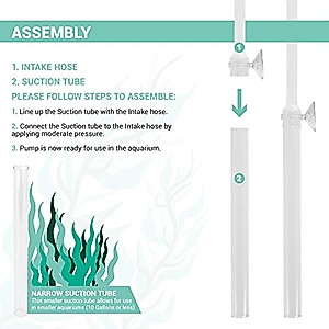 TERAPUMP Nano Aquarium Gravel/Sand Cleaner (BPA-Free/Safe for Small Aquarium Life) for Aquarums Under 10 Gallons