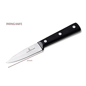 Culina 3-Piece Chef Knife Set. Triple-rivet, Full-tang : 8-inch Chef Knife, 5-inch Utility Knife, 3.5-inch Paring Knife
