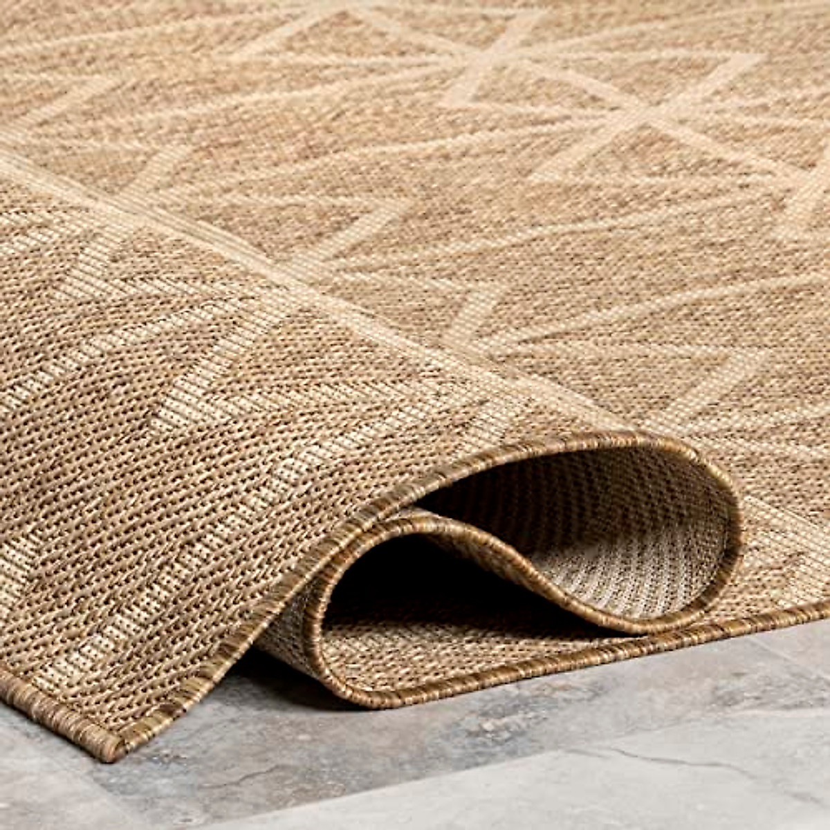 nuLOOM Saunders Geometric Indoor/Outdoor Area Rug, 8' x 10', Beige