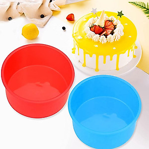 BESTonZON 4 Inch Cake Pans, Mini Silicone Bakeware, Silicone Loaf Pan Nonstick Baking Molds for Muffin,Cupcake and Smash Cake (4Pack)