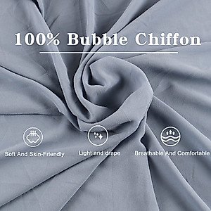 Muslim Women Instant Chiffon Hijab with Tie Back Under cap Fashion Solid Color Soft Chiffon Scarf With Hijab Inner Cap (Forever Blue)