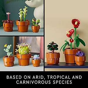 LEGO Icons Tiny Plants Building Set, Cactus Décor Gift Idea for Flower-Lovers, Carnivorous, Tropical and Arid Flora, Build and Display, Botanical Collection, Creative Building Sets for Adults, 10329