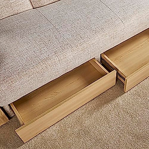 YUNLife&Home Multi-Functional Futon Sofa Loveseat Convertible Sleeper Couch Bed Daybed with 2 Cup Holders, Drawers and Storage Box Can Be Used As Tea Table and Pedal for Living Room Small Space