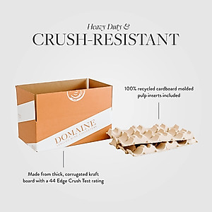 12-Bottle Layflat Wine Storage Box (Qty: 5 Boxes) | Domaine Wine Storage | Stores 12 Bottles | Bundle Options Available | Pre-Cut Inserts Included